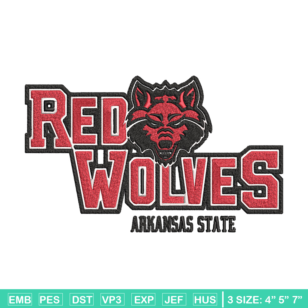 Arkansas State logo embroidery design, NCAA embroidery, Spor | Inspire ...