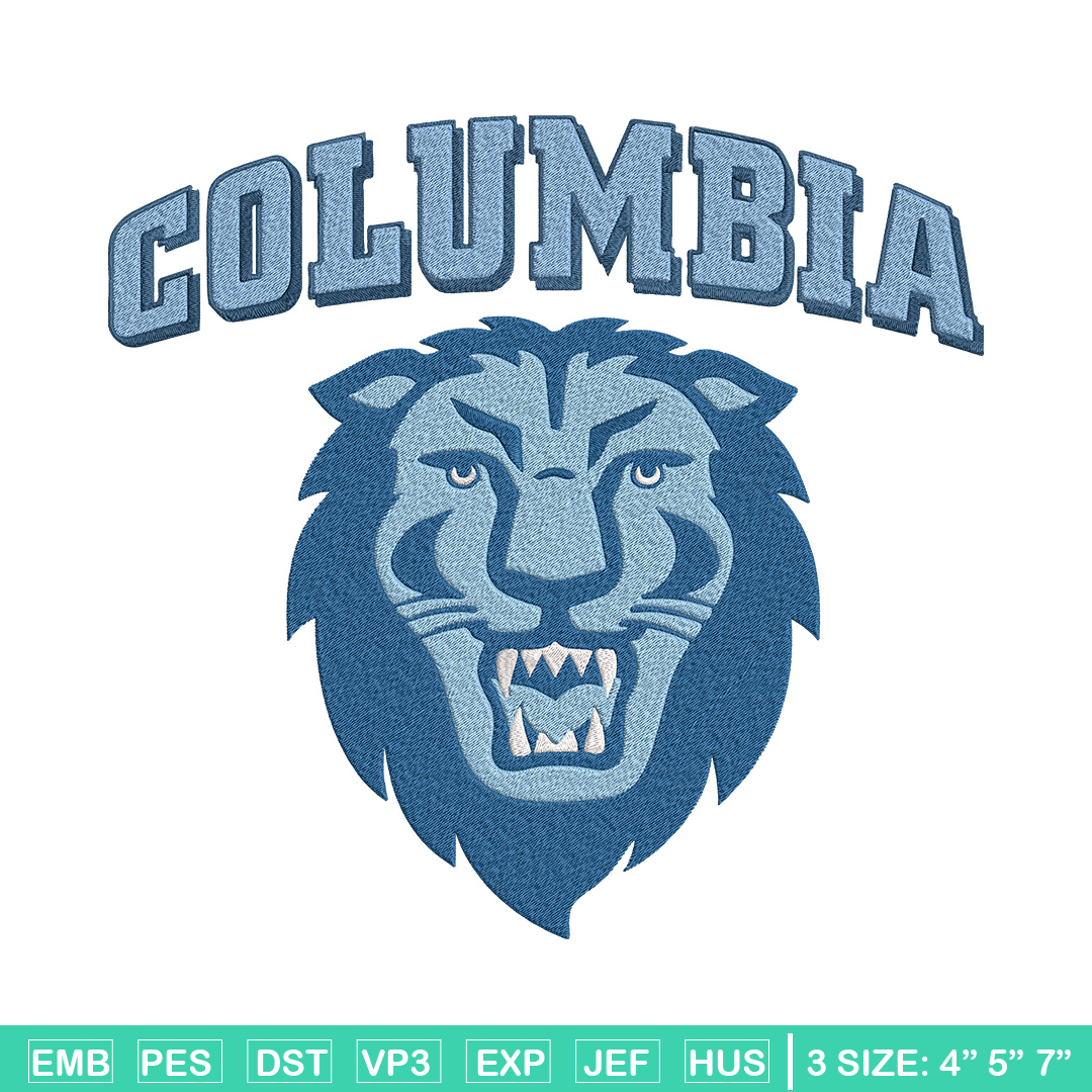 Columbia Lions logo embroidery design, NCAA embroidery, Spor | Inspire ...