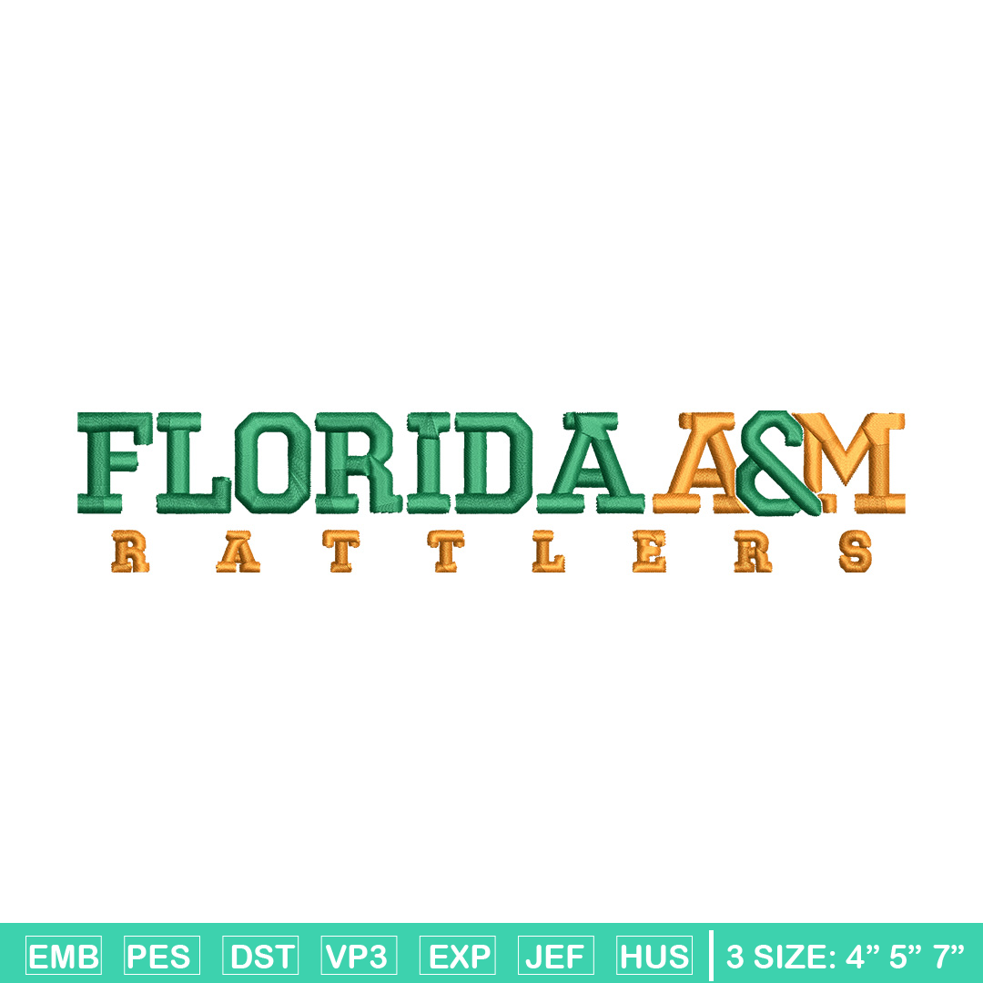 Florida AM Rattlers logo embroidery design, NCAA embroidery, | Inspire ...