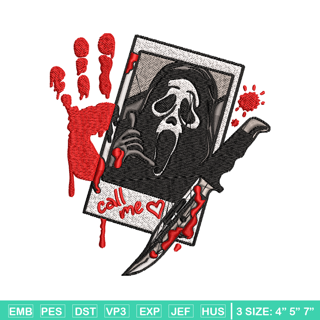 Ghost face Embroidery design, Ghost face horror Embroidery, | Inspire ...