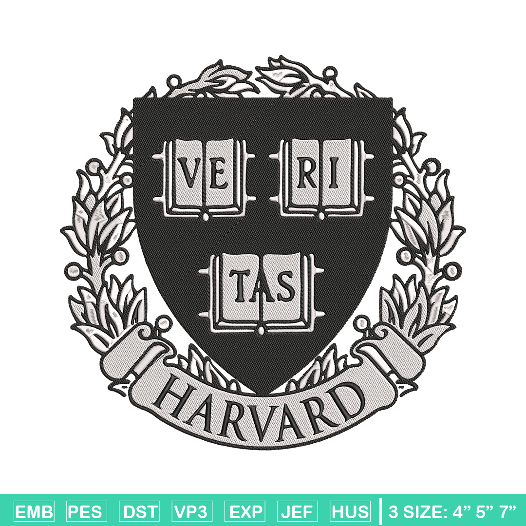 Harvard University logo embroidery design, NCAA embroidery, | Inspire ...