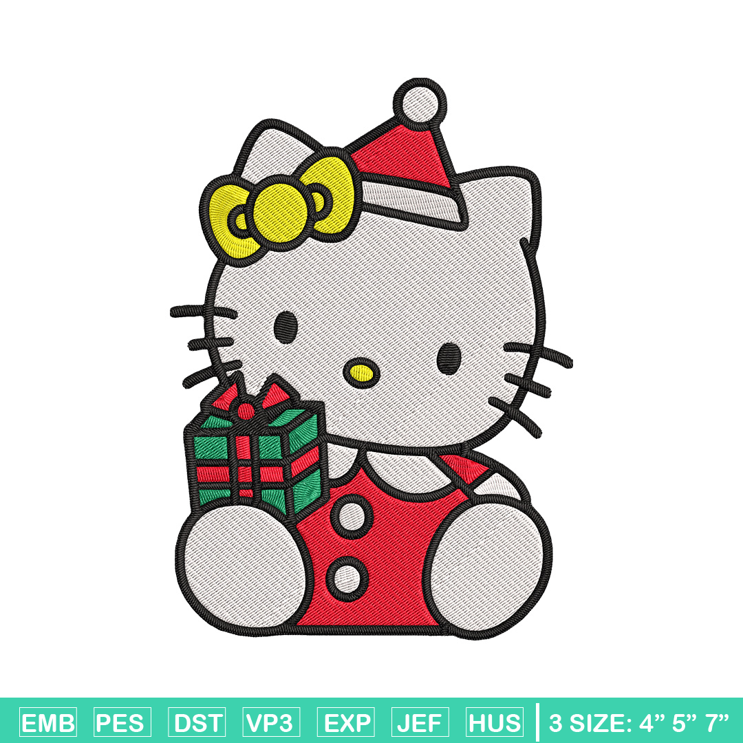 Hello kitty chrismas Embroidery Design, Hello kitty Embroide | Inspire ...