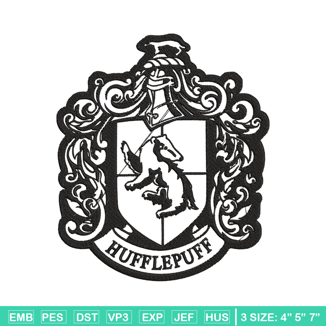 Hufflepuff Crest Embroidery Design, logo Embroidery, Embroid | Inspire ...