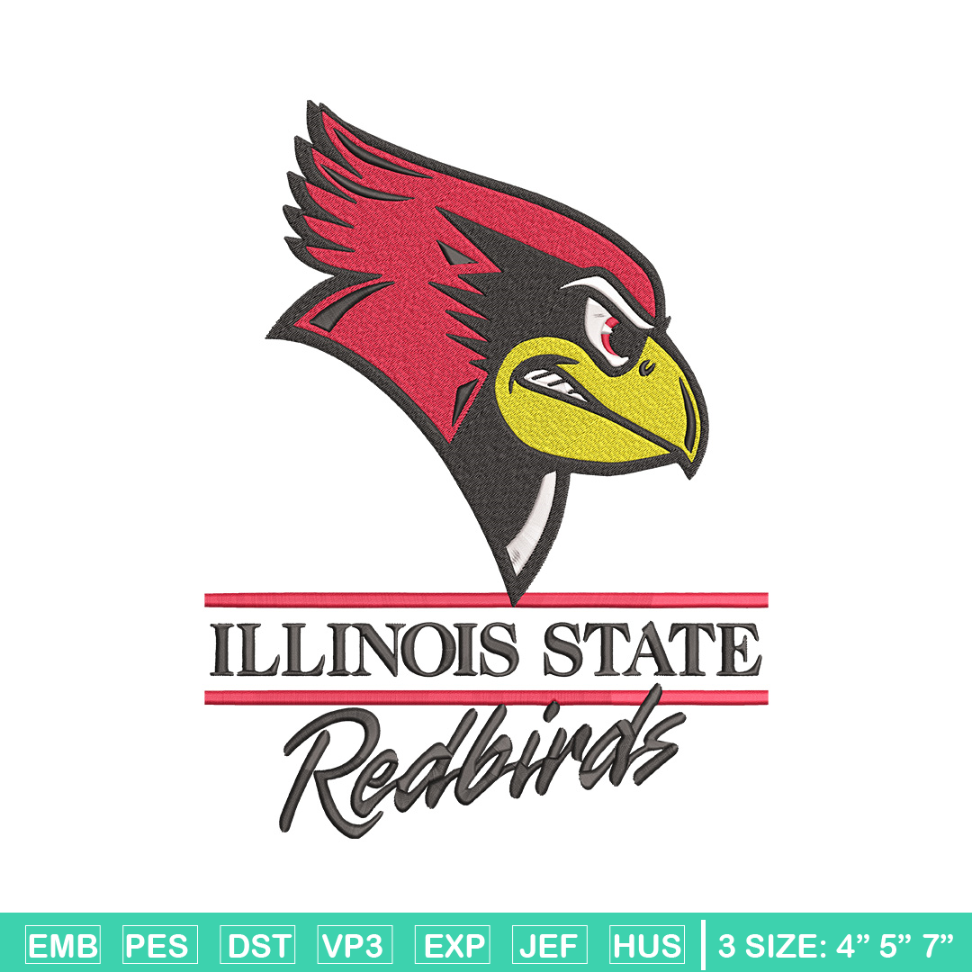 Illinois State logo embroidery design,NCAA embroidery,Sport | Inspire ...