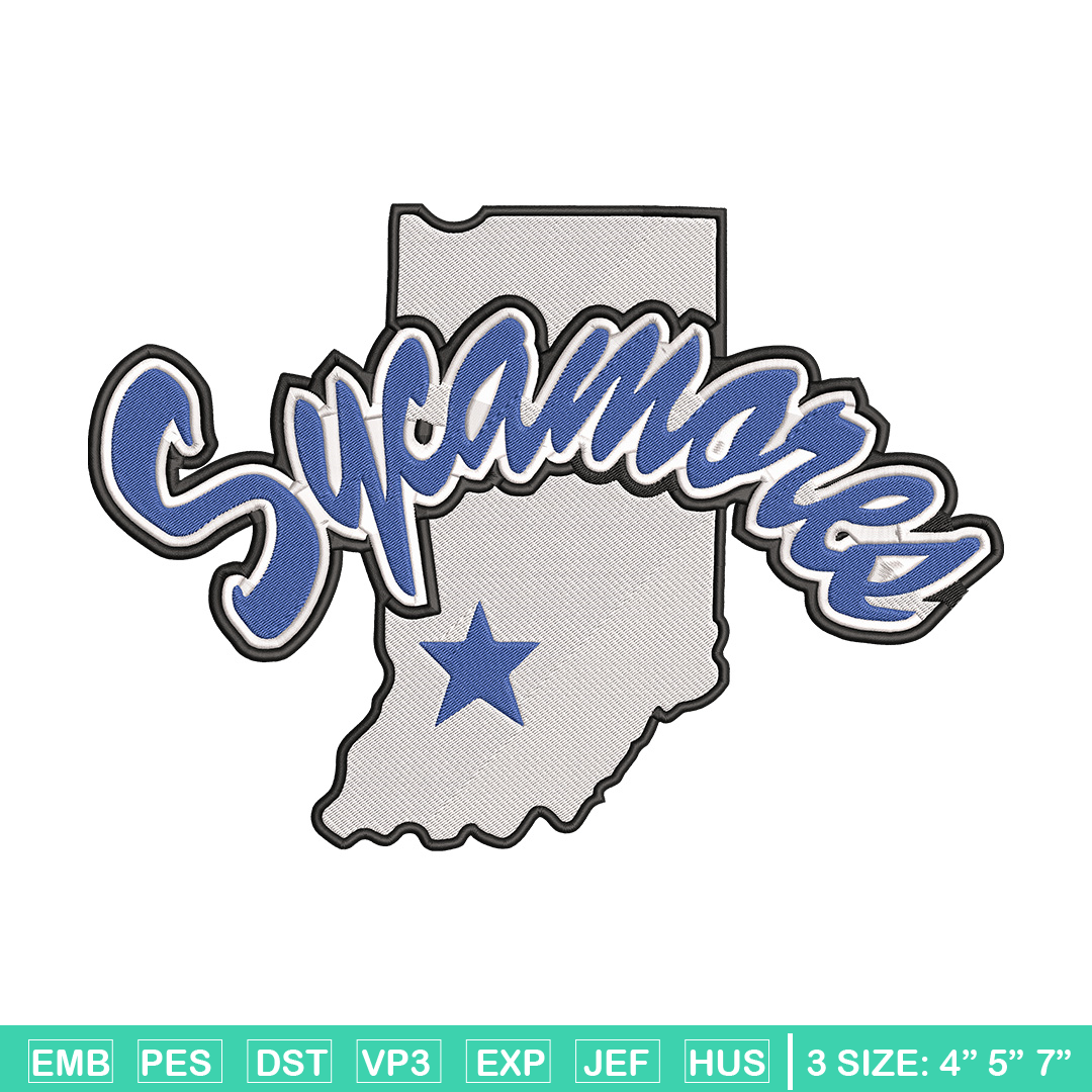 Indiana State logo embroidery design, NCAA embroidery, Sport | Inspire ...