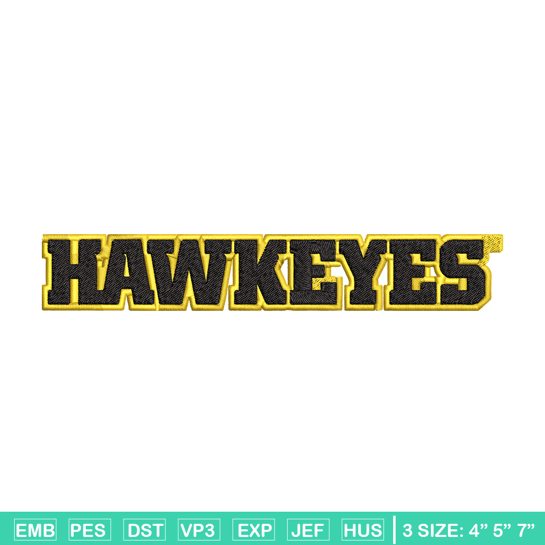 Iowa Hawkeyes logo embroidery design, NCAA embroidery, Sport | Inspire ...