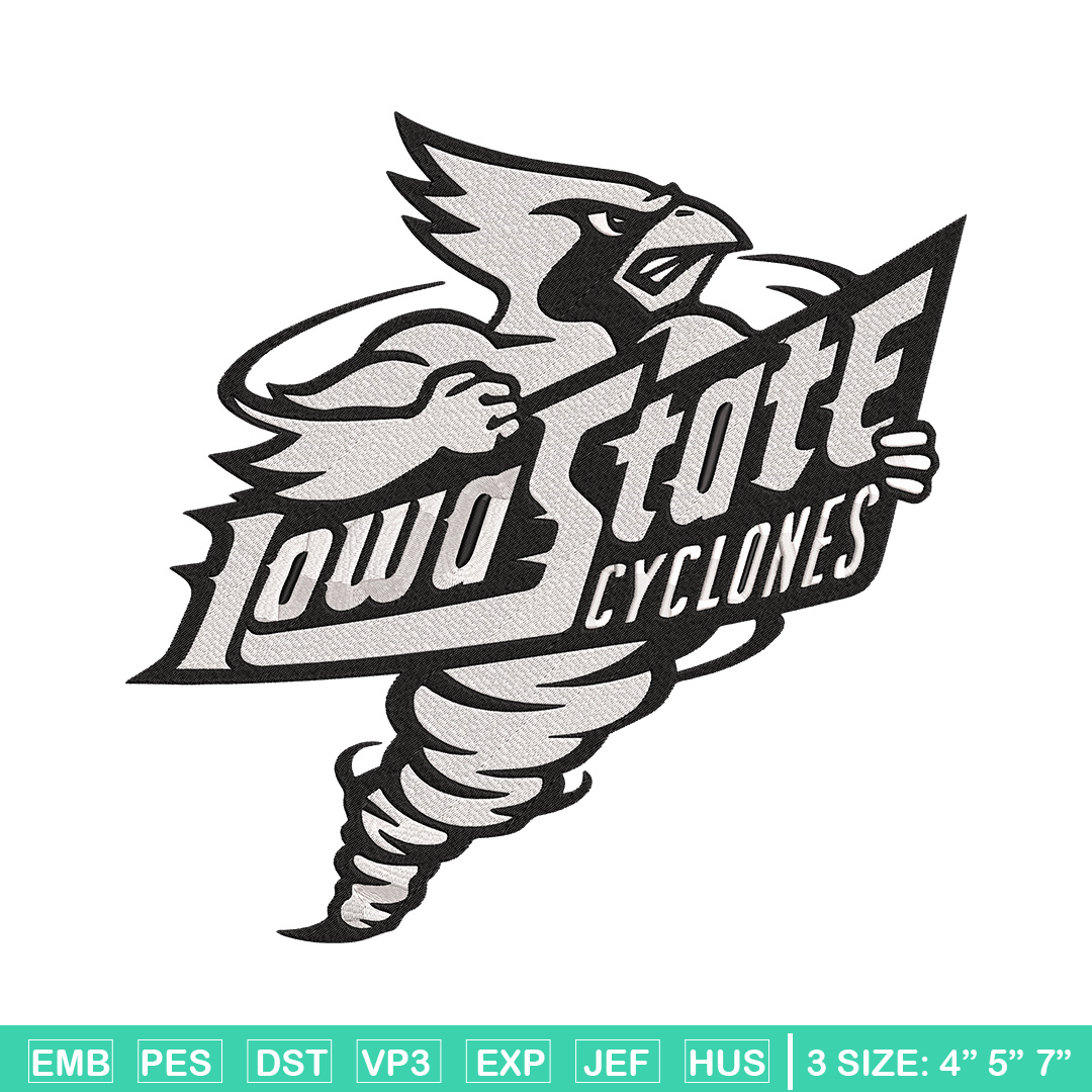 Iowa State Cyclone poster embroidery design, NCAA embroidery | Inspire ...