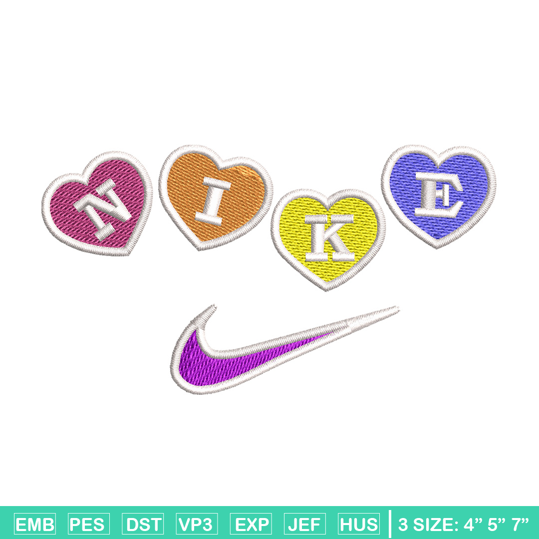 Nike heart embroidery design, Logo embroidery, Nike design, | Inspire ...