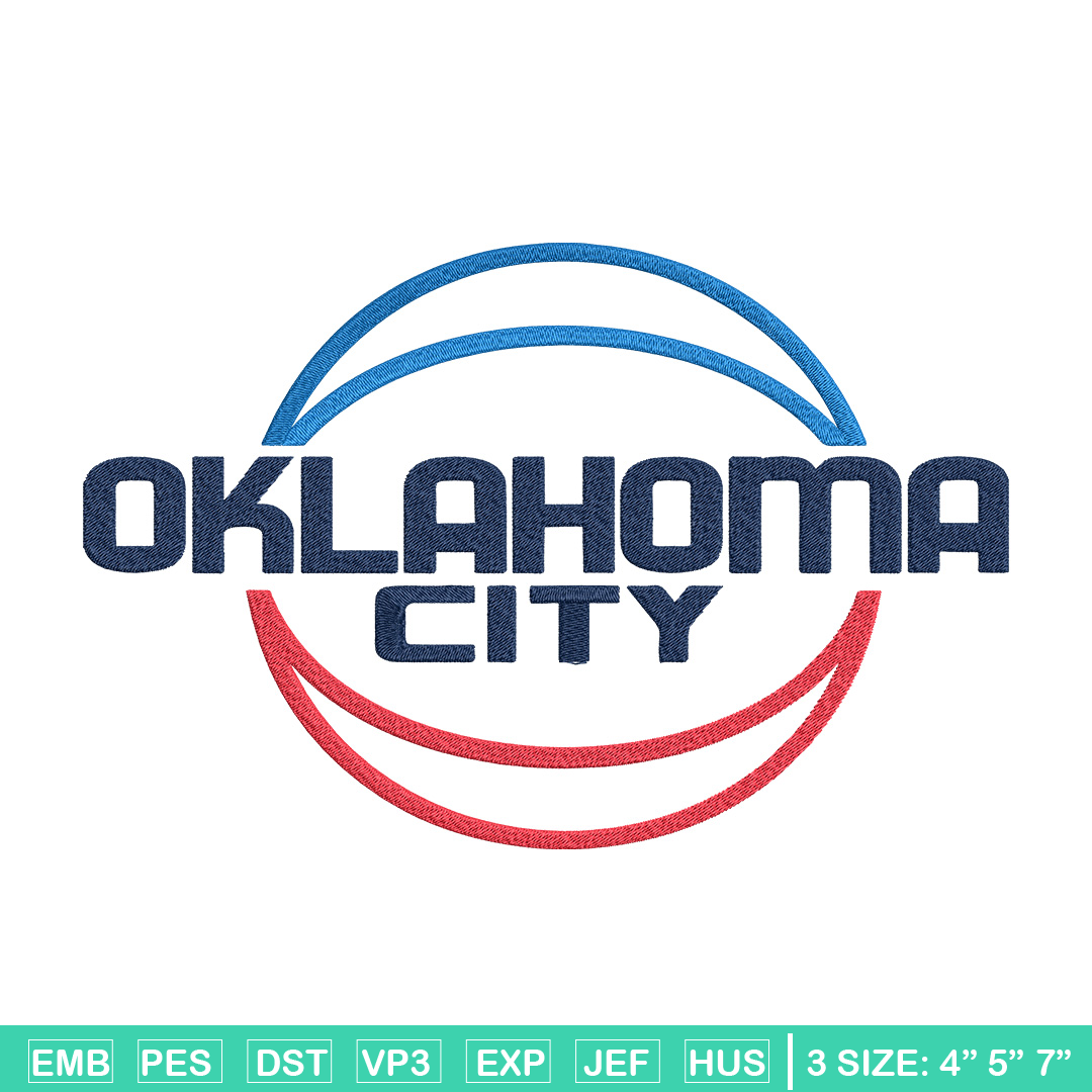 Oklahoma Thunder logo embroidery design, NBA embroidery, Spo | Inspire ...