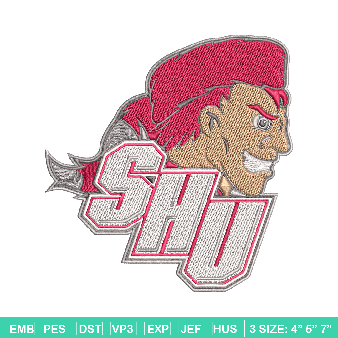 Sacred Heart logo embroidery design,NCAA embroidery,Embroide | Inspire ...