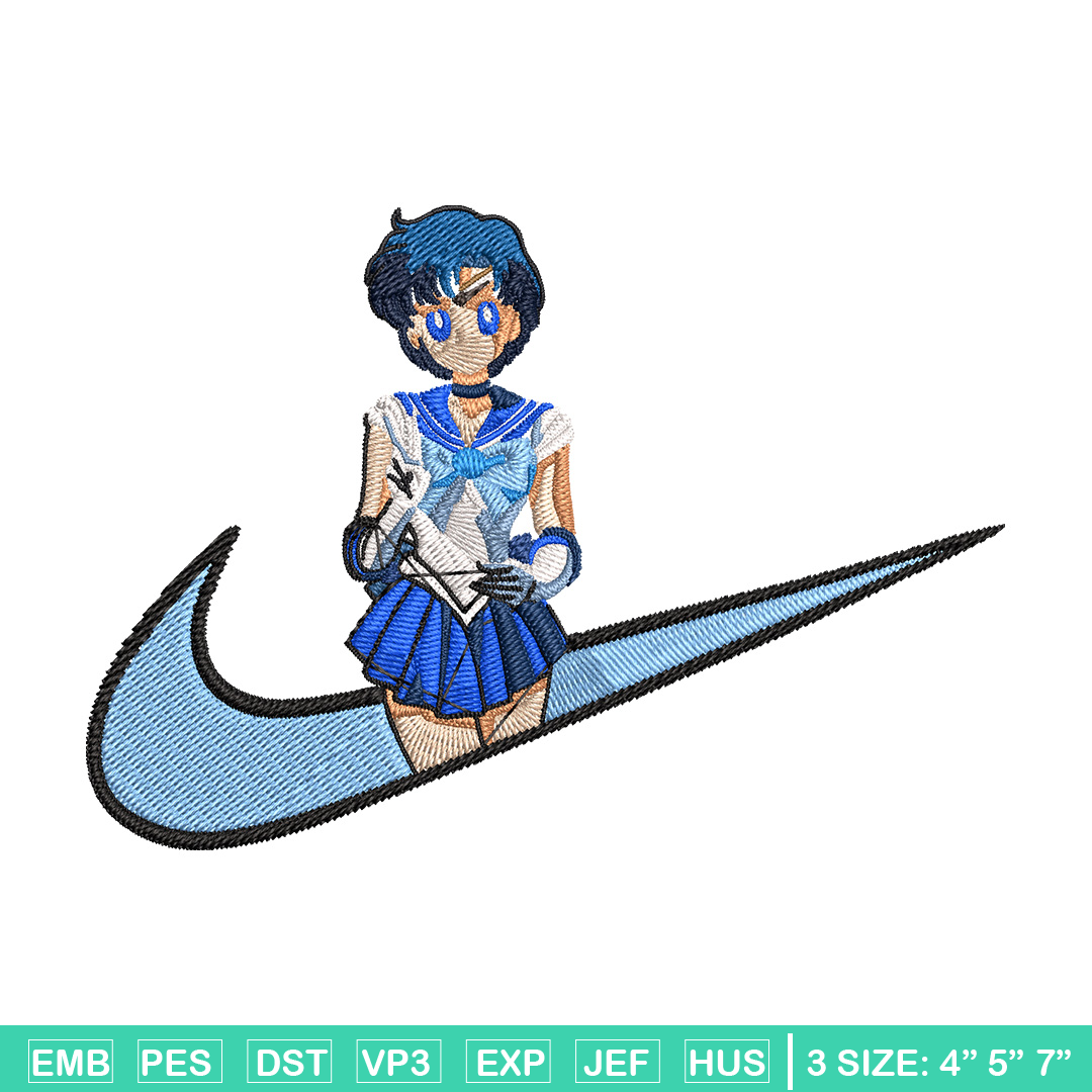 Sailor Mercury Embroidery Design, Sailor Moon Embroidery, Em | Inspire ...