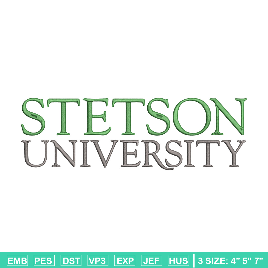 Stetson University logo embroidery design,NCAA embroidery, S | Inspire ...