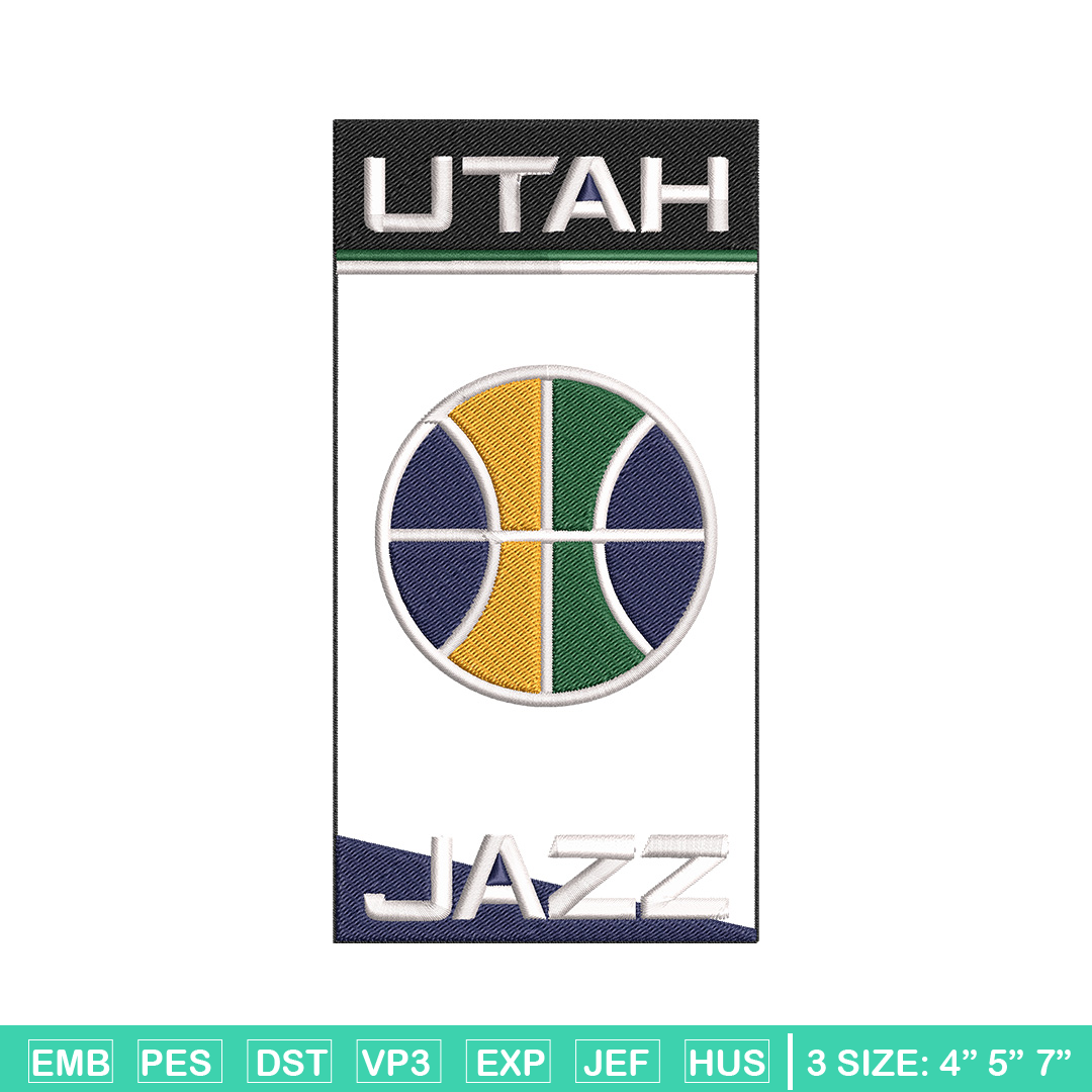 Utah Jazz logo embroidery design,NBA embroidery, Sport embro | Inspire ...