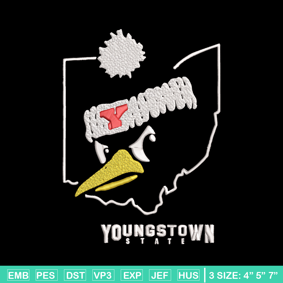 Youngstown State logo embroidery design, Sport embroidery, l | Inspire ...
