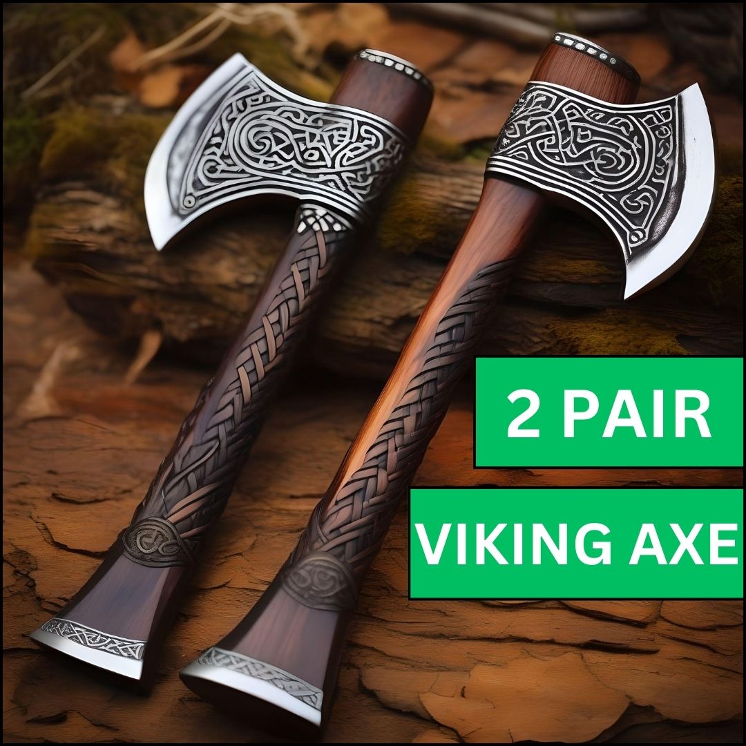STEEL VIKING AXE | 2 PAIR IN ONE PACKAGE HANDMADE VIKING AXE | Inspire ...