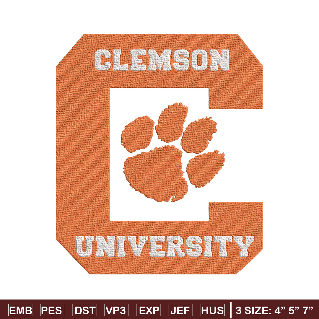 Clemson University logo embroidery design,NCAA embroidery,Sp - Inspire ...