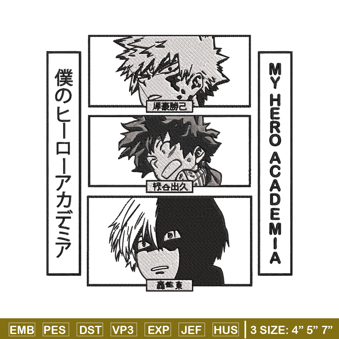 Deku friends Embroidery Design, Mha Embroidery, Embroidery F | Inspire ...