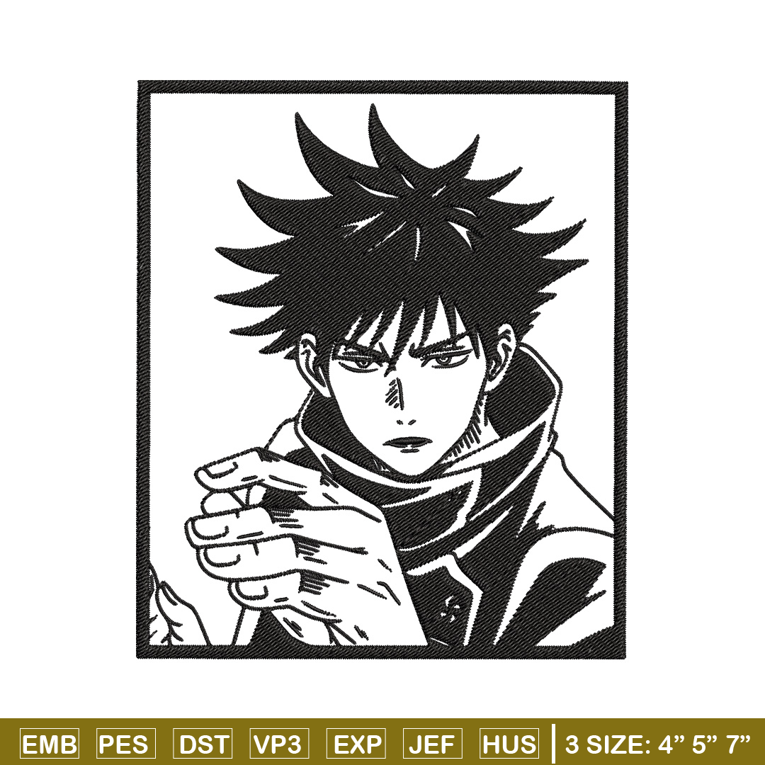 Megumi rectangle Embroidery Design, Jujutsu Embroidery, Embr | Inspire ...