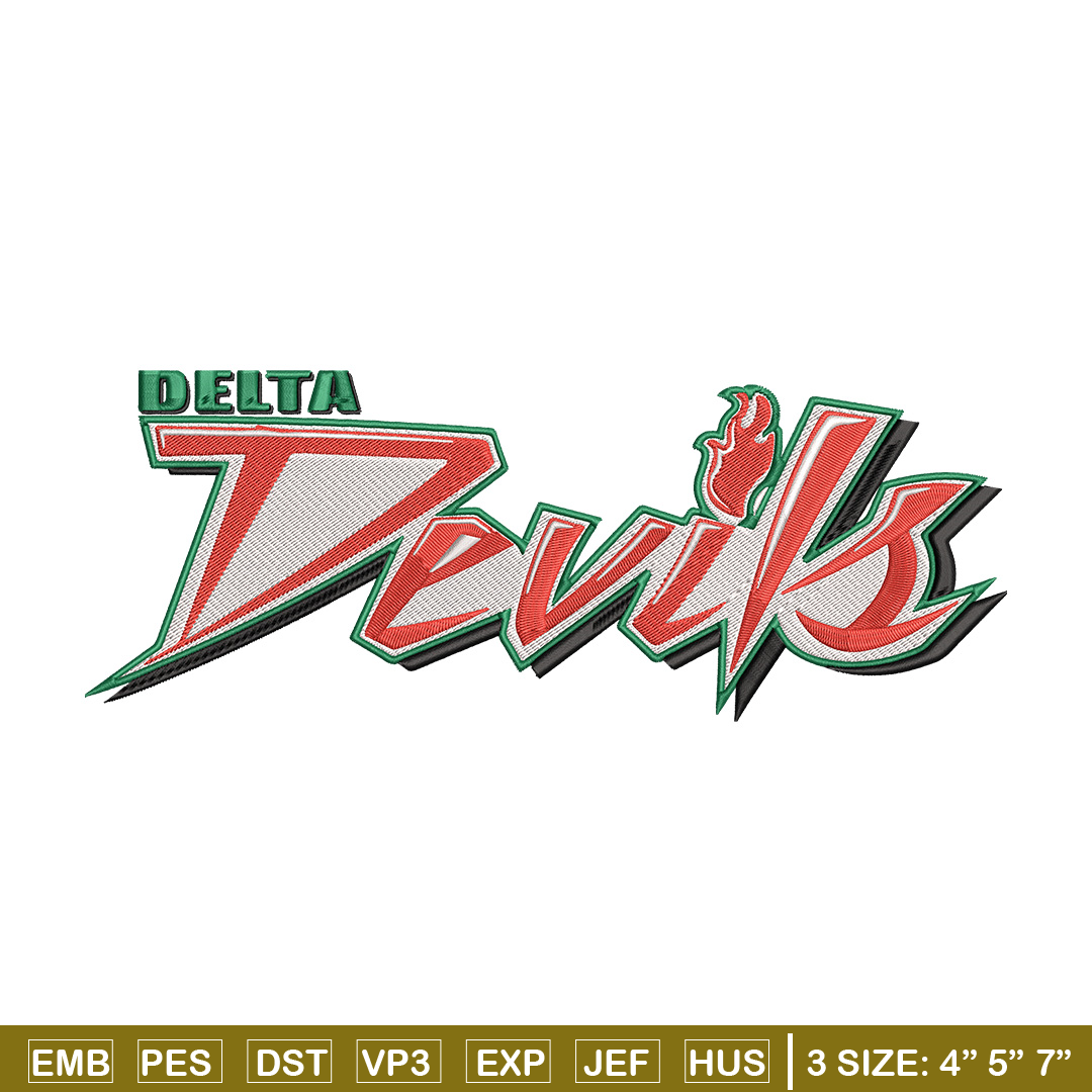 MVSU Delta Devils logo embroidery design, NCAA embroidery,Sp | Inspire Uplift