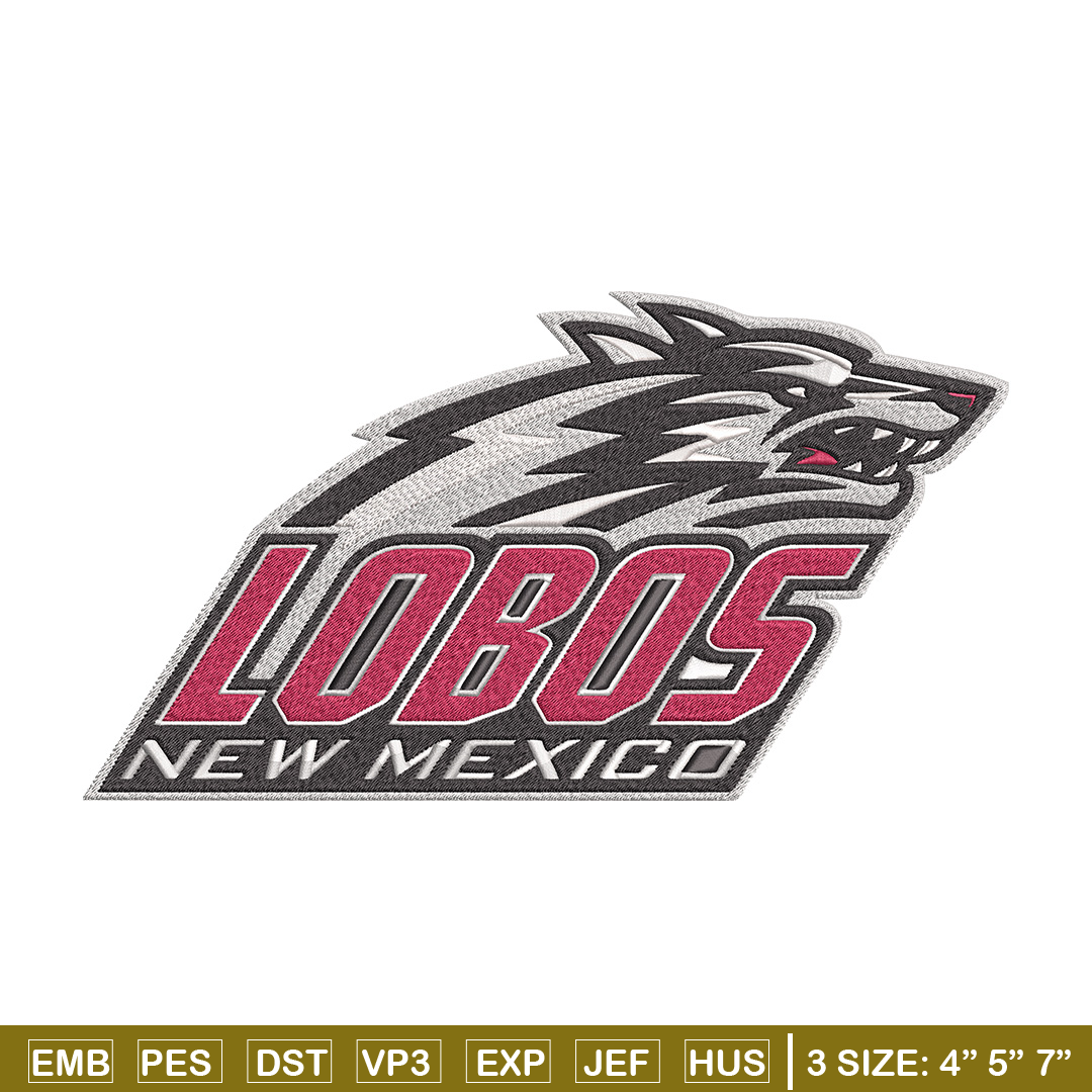 New Mexico Lobos logo embroidery design, Sport embroidery, l | Inspire ...