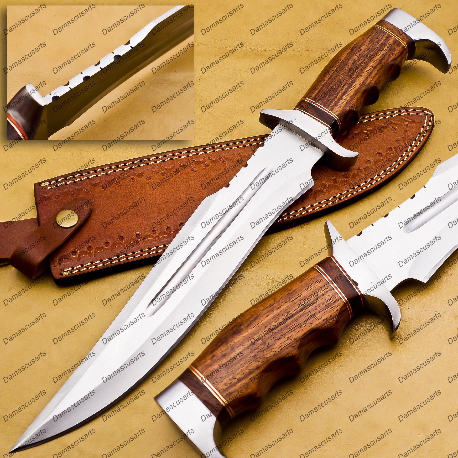 Custom Forged Hunter Knife D2 Steel Bowie Knife Handle Walnu | Inspire ...