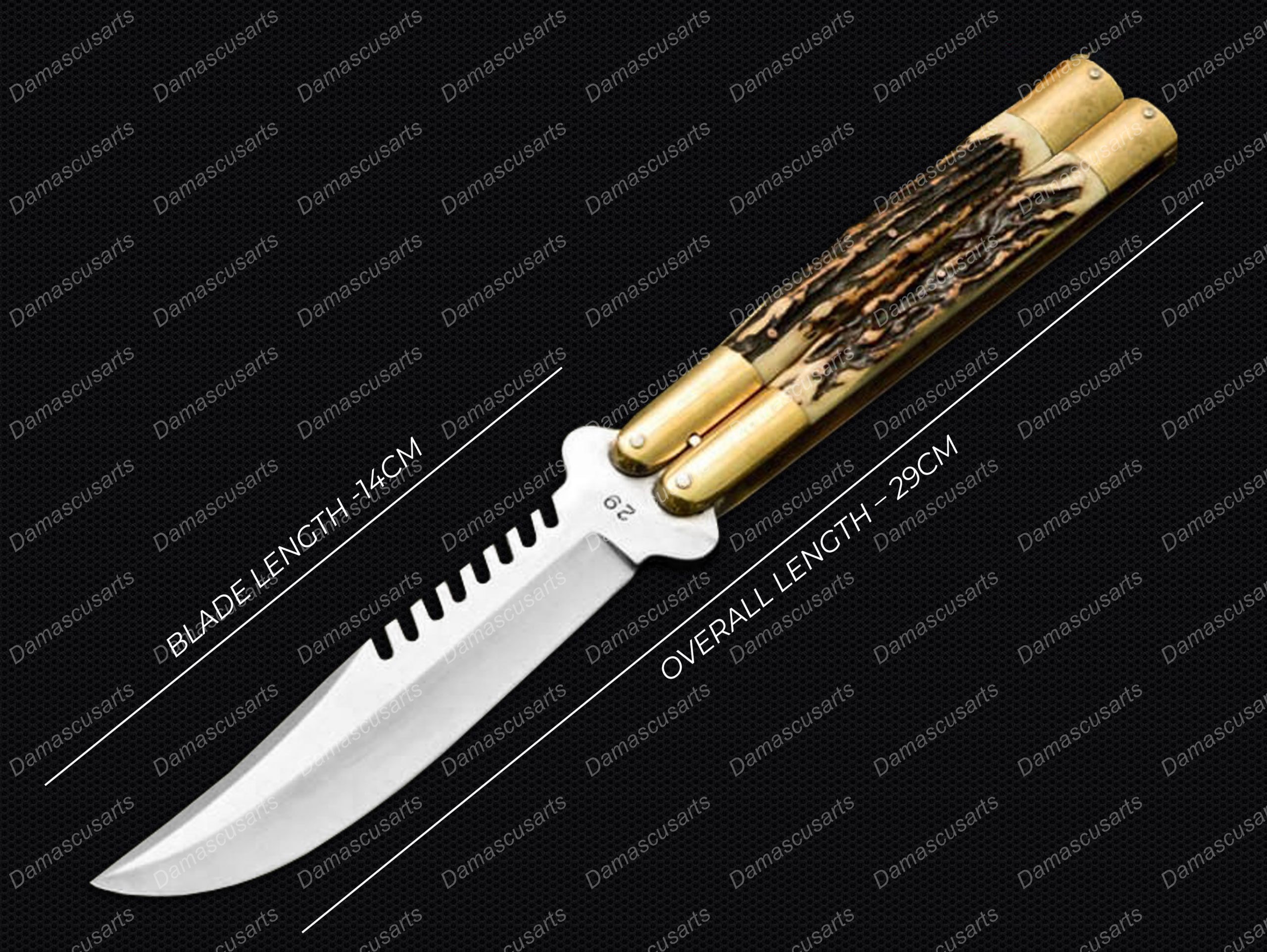 440c Original Filipino Balisong Butterfly Knife Brass with P - Inspire ...