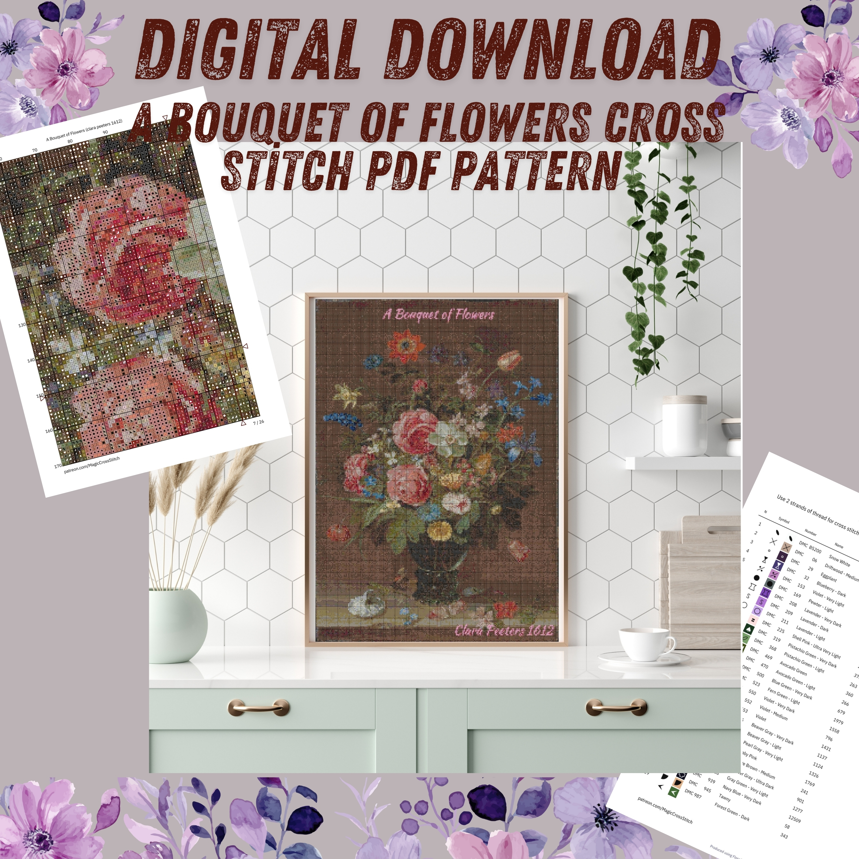 A Bouquet of Flowers-Clara peeters-1612 - Cross Stitch Patte | Inspire ...