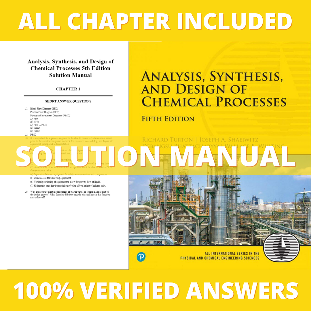 Solution Manual - Analysis, Synthesis, and Design of Chemica | Inspire Uplift