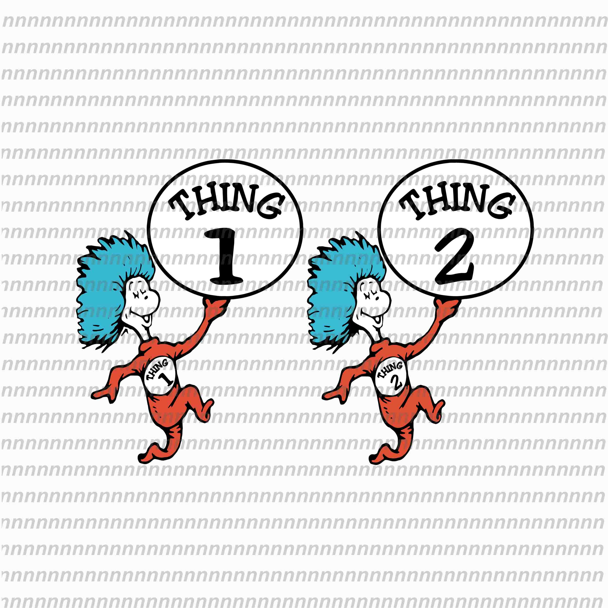 Thing 1 thing 2 svg , Dr Seuss Svg, Thing Svg, Cat In The Ha | Inspire ...