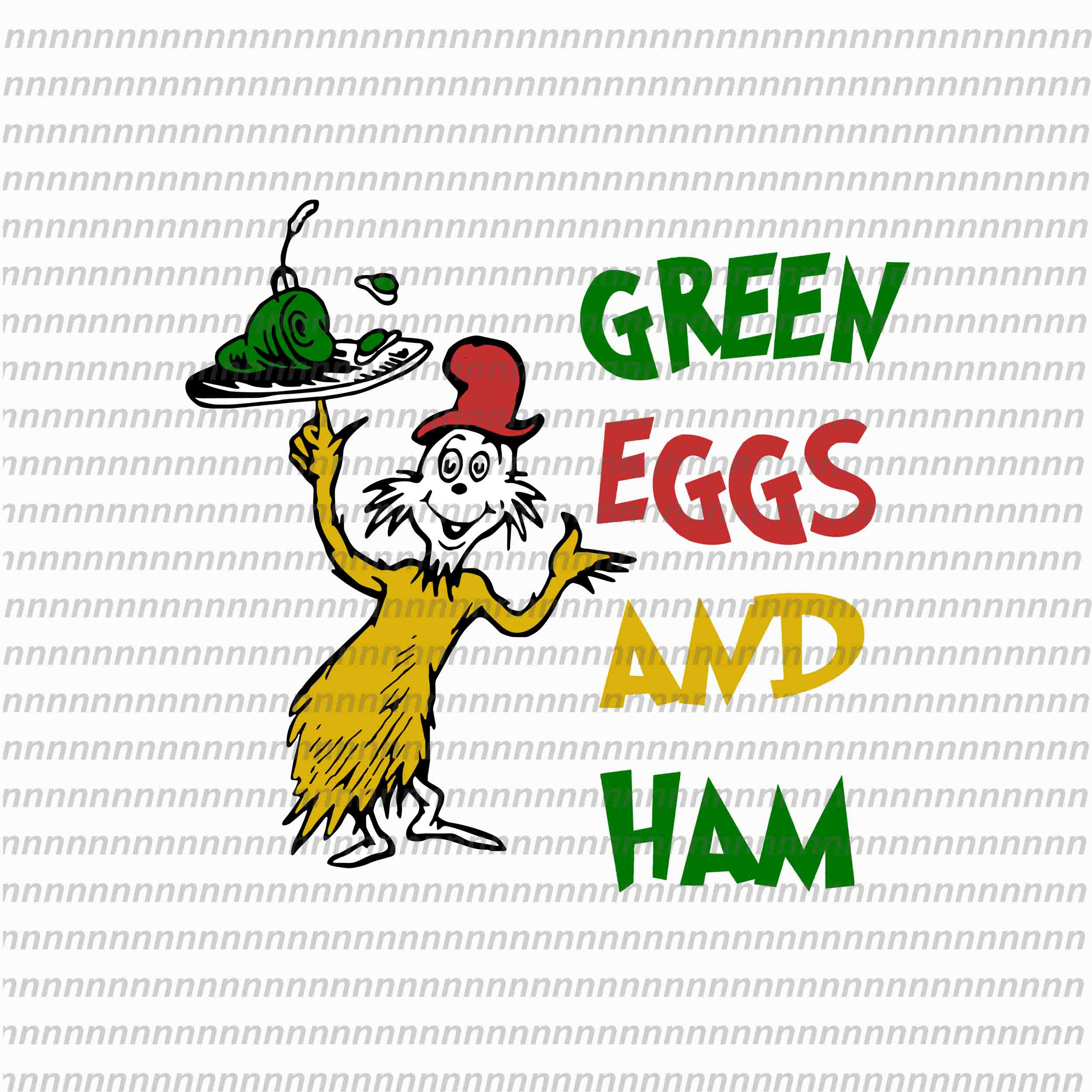 Green eggs and ham Svg, Dr Seuss Svg, Thing Svg, Cat In The | Inspire ...