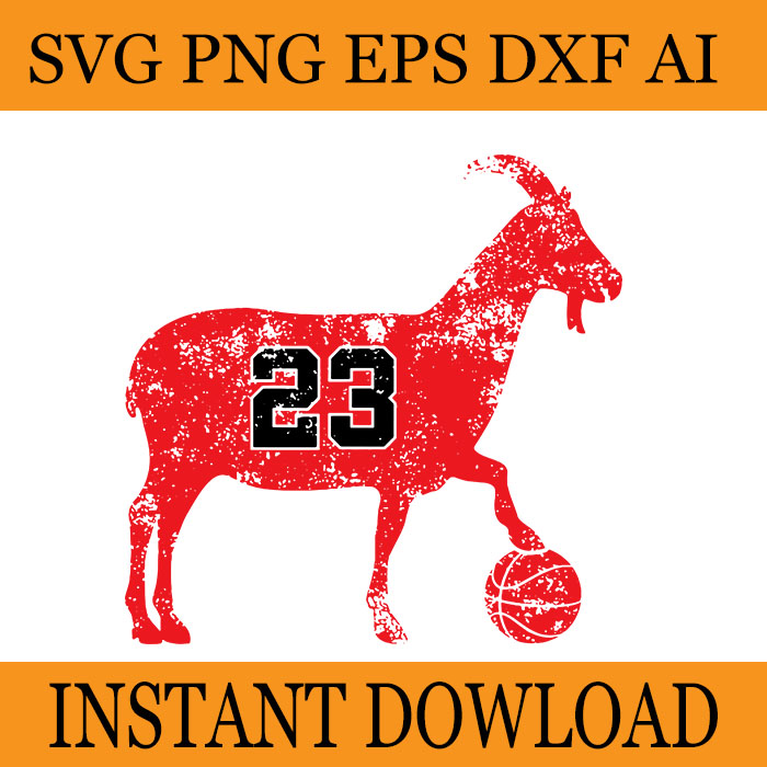 GOAT 23 Vintage Greatest Of All Time SVG | Inspire Uplift
