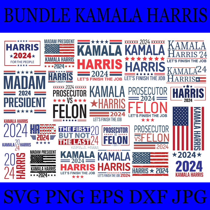 Kamala Harris 2024 SVG, Bundle Kamala Harris SVG, President | Inspire ...