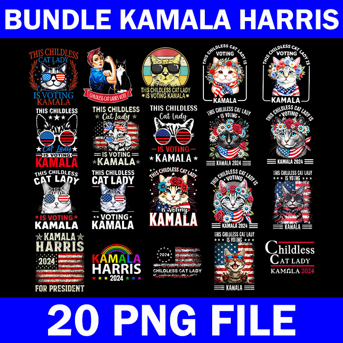 Bundle Kamara Harris 2024 PNG, This Childless Cat Lady Is Vo | Inspire ...