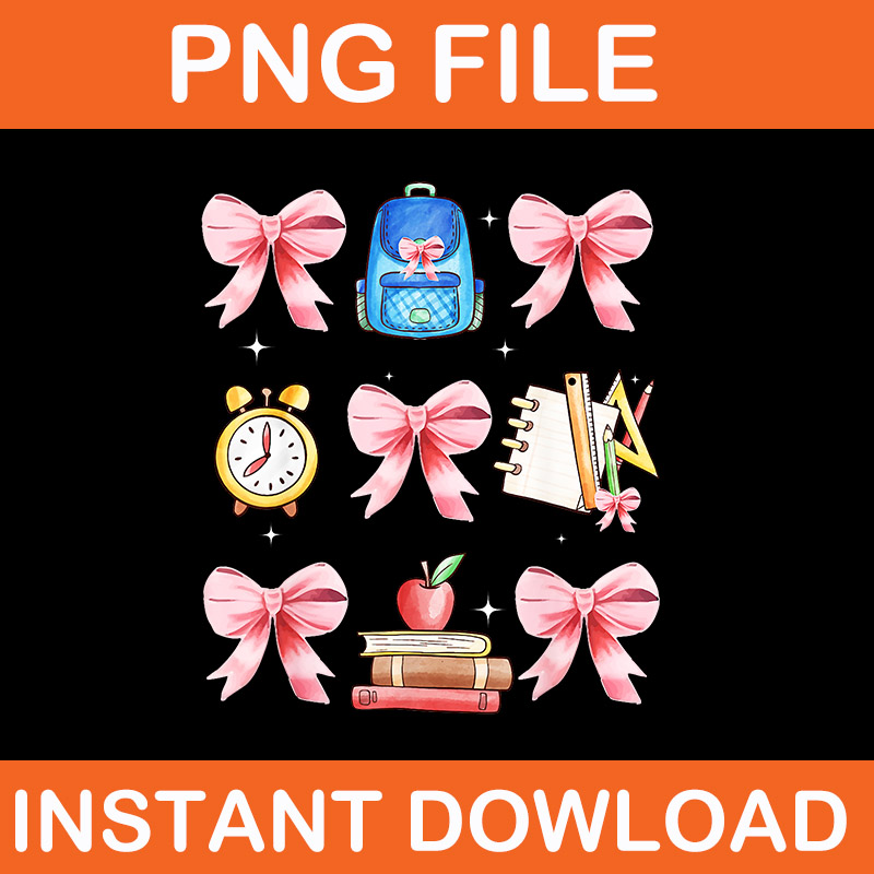 Back To School Coquette Bow PNG | Inspire Uplift