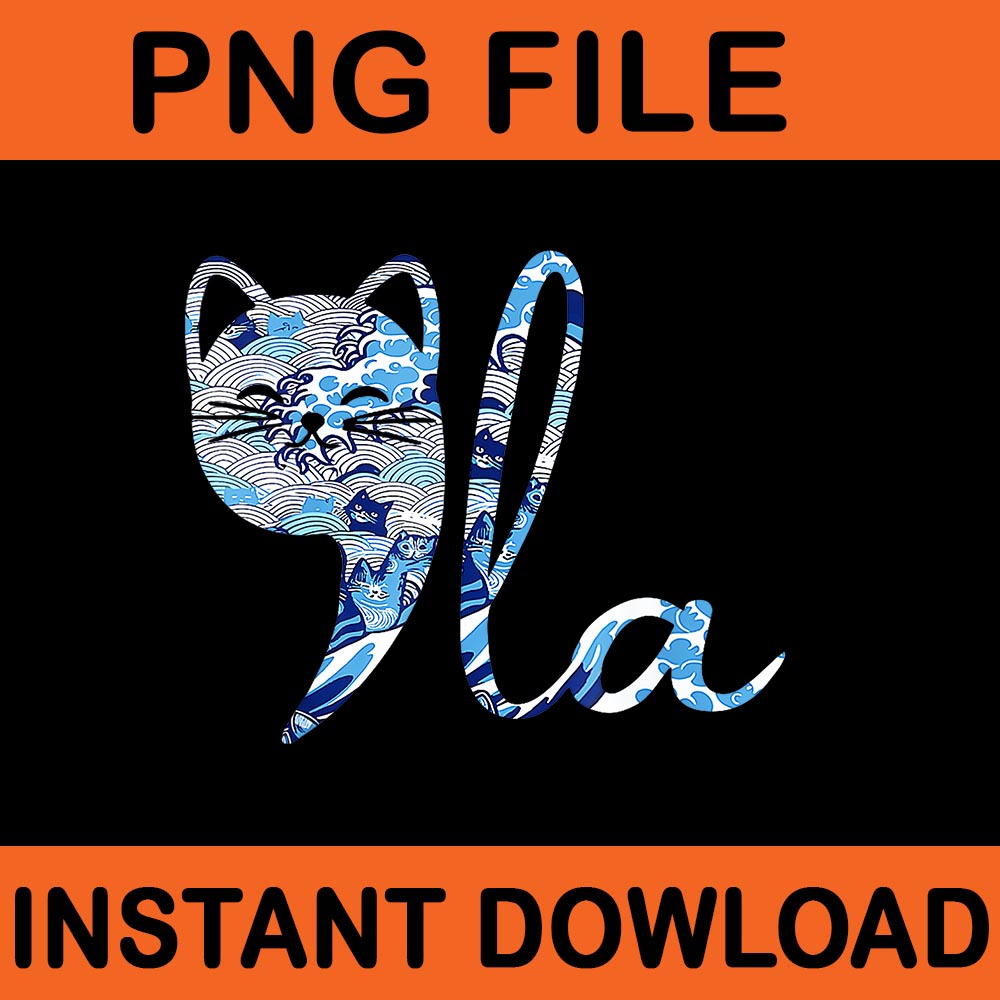 Cat Comma La Blue Cats Wave Kamala Harris 2024 PNG | Inspire Uplift