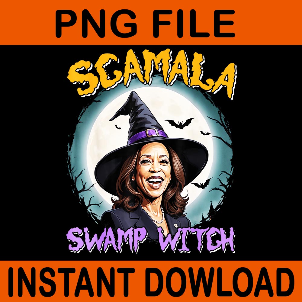 Scamala Swamp Witch Kamala Harris Halloween PNG | Inspire Uplift