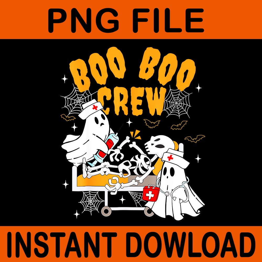 Boo Boo Crew Ghost Nurse Pediatric Halloween PNG | Inspire Uplift