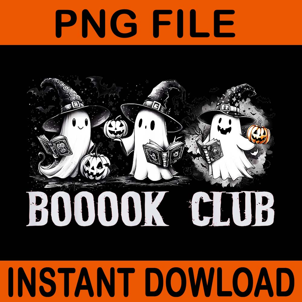 Boo Ghost Books Club Halloween PNG | Inspire Uplift