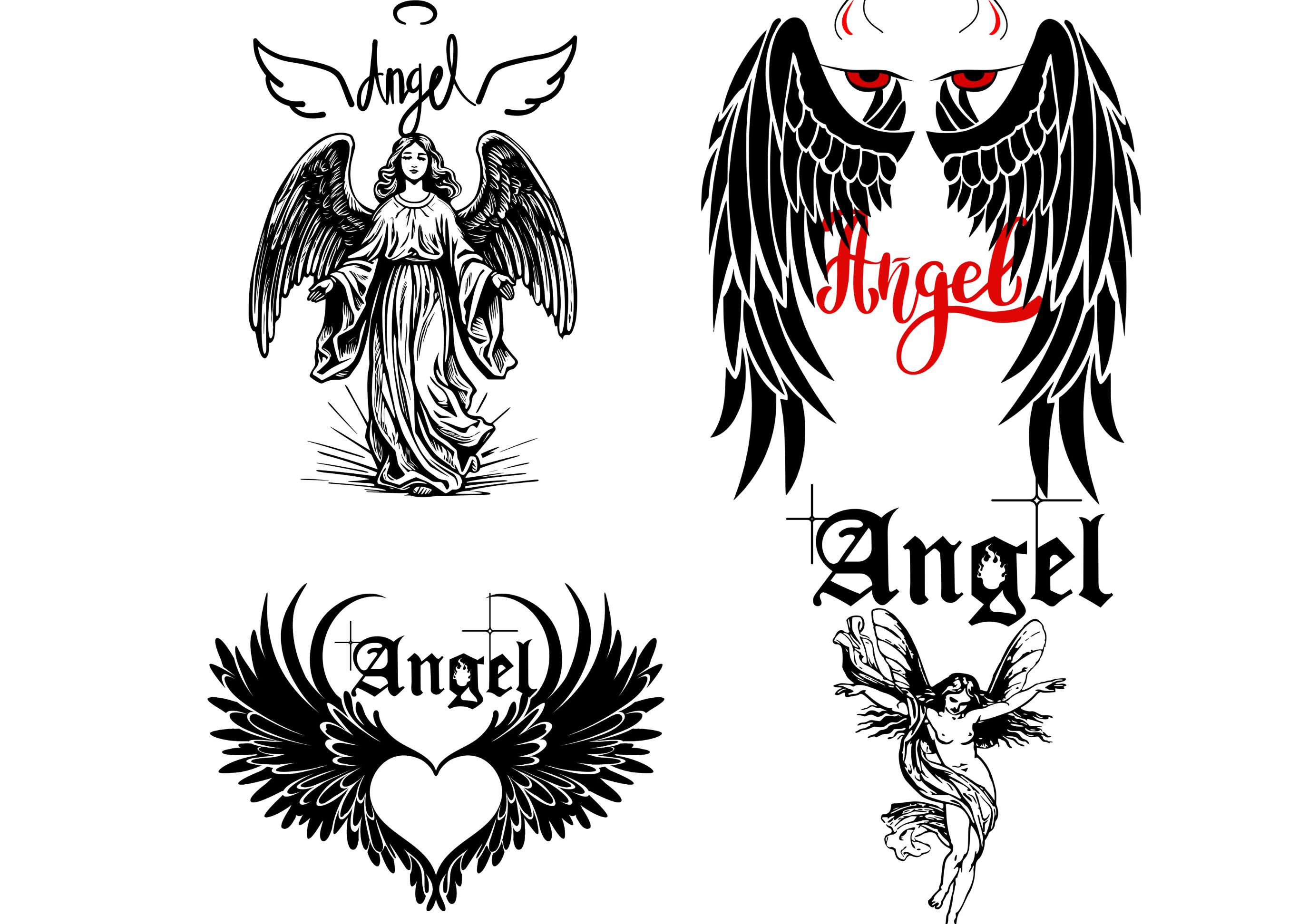 Angel png, Angel 4 png file Bundle, Angel Clipart, Angel Sil | Inspire ...