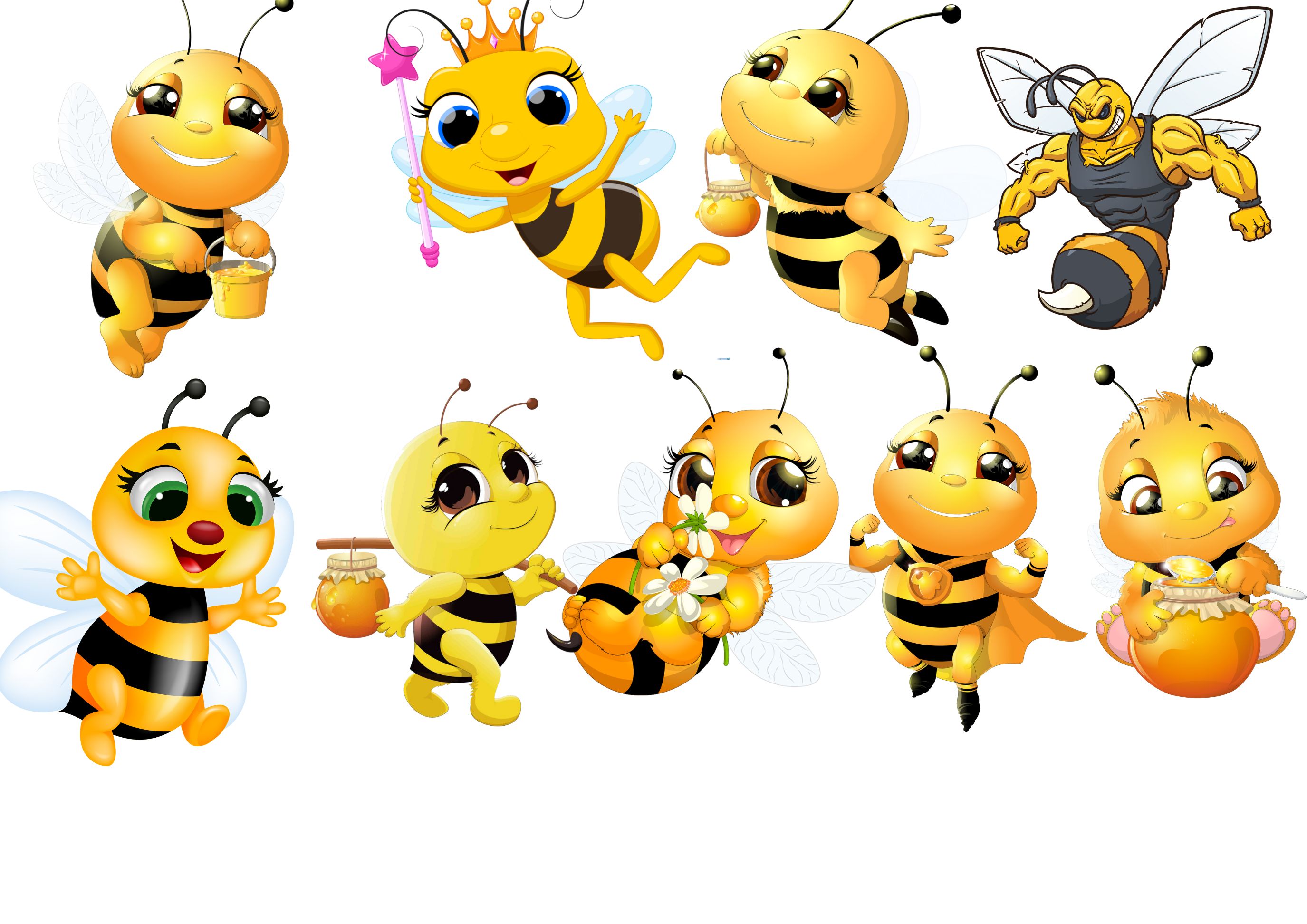 cute bees bundle,9 png file,honey bee,honey bearing bee,quee | Inspire ...