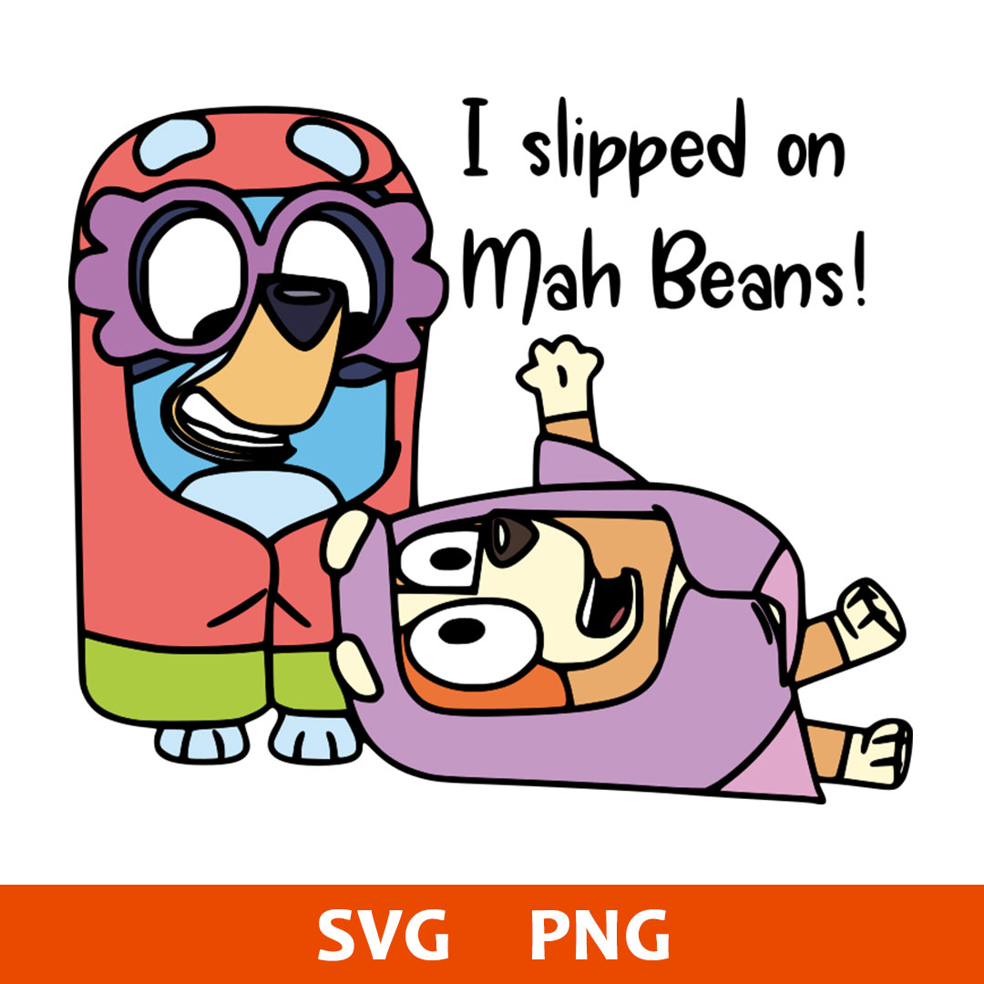 I Slipped on My Beans Outline Svg, Bluey Svg, Cartoon Svg, P | Inspire ...
