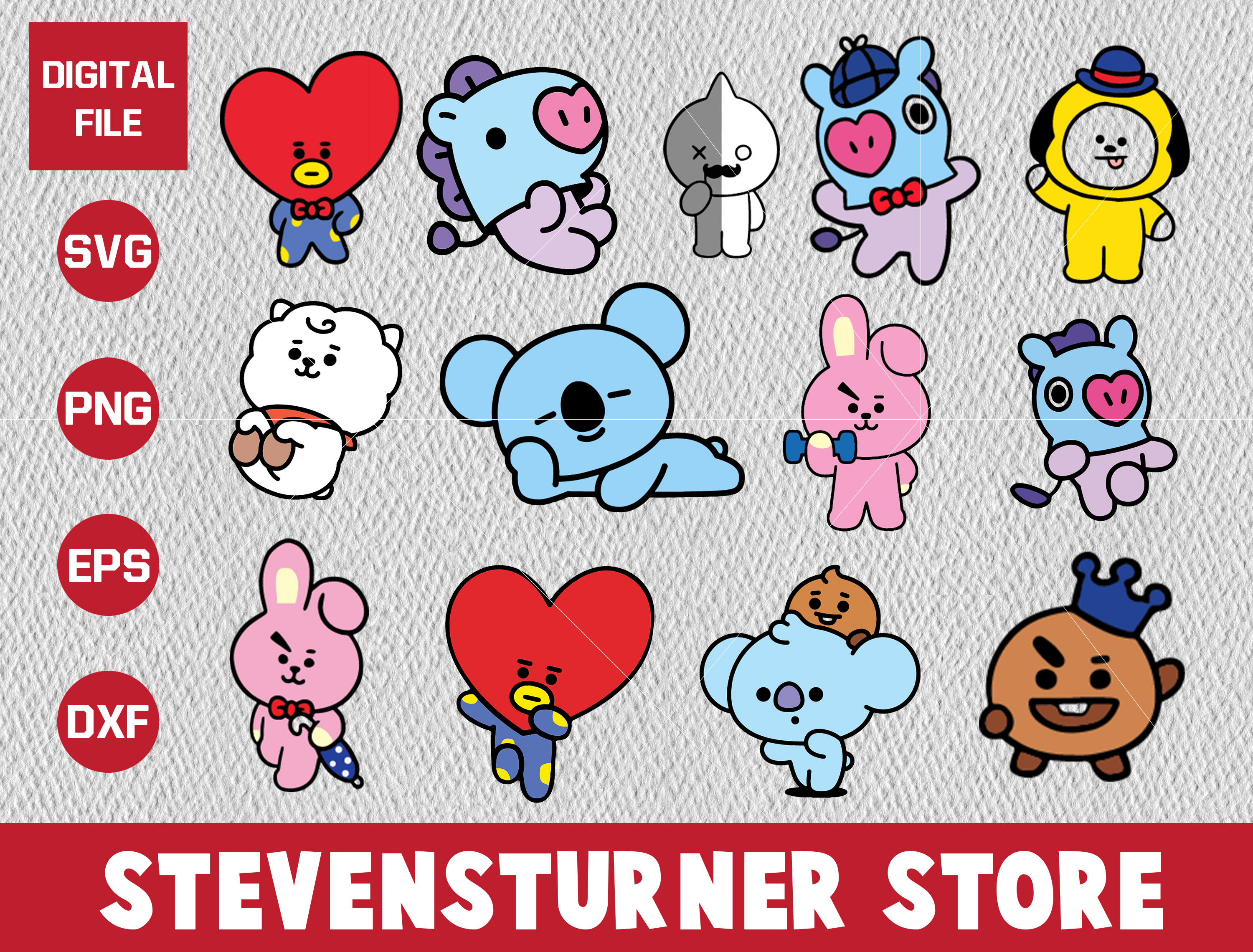 Bt21 Bundle, Bt21 Characters, Bt21 Svg, Bt21 Png, Bt21, Clip - Inspire ...