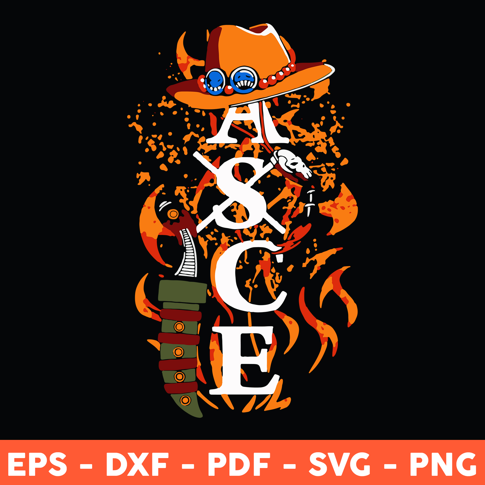 Ace One Piece Svg, Portgas D Ace Svg, One Piece Anime Svg, A | Inspire ...