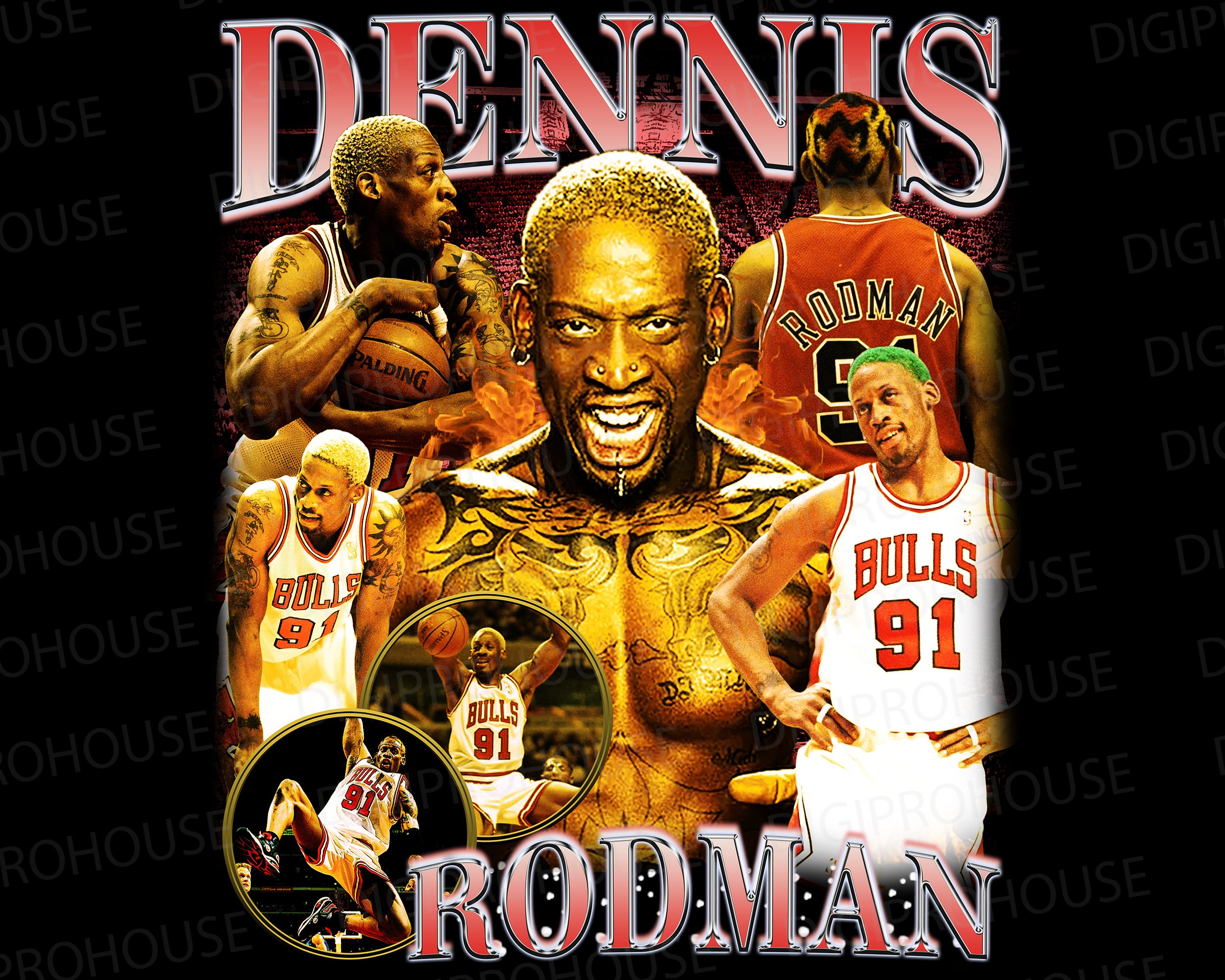 Dennis Rodman png RAP Bootleg PNG File Design Digital File, | Inspire ...