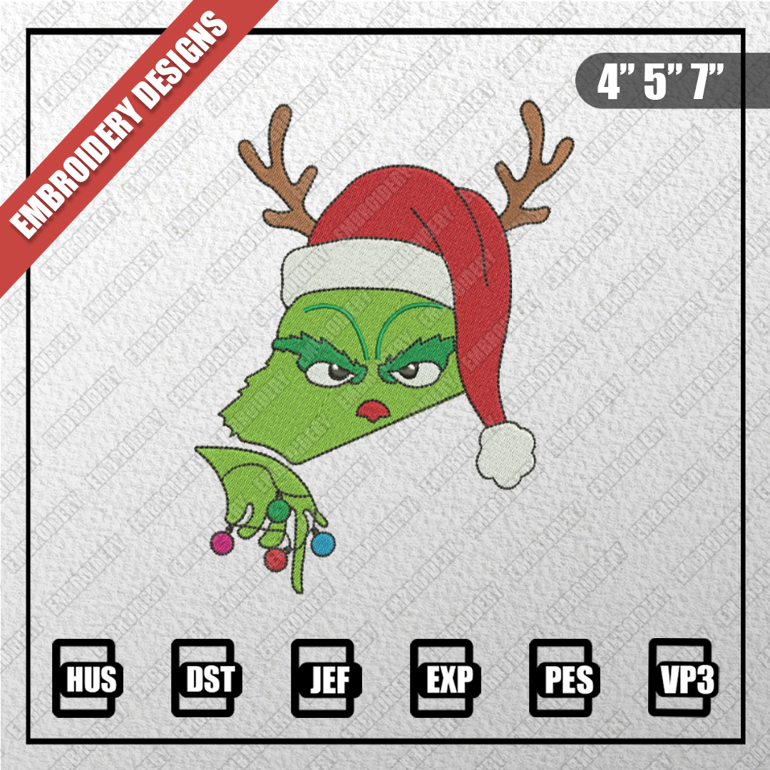 Grinch Christmas Embroidery Files, Christmas Embroidery Desi | Inspire ...