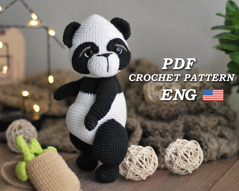 Crochet bear panda pattern PDF in Eng, amigurumi bear panda, | Inspire ...