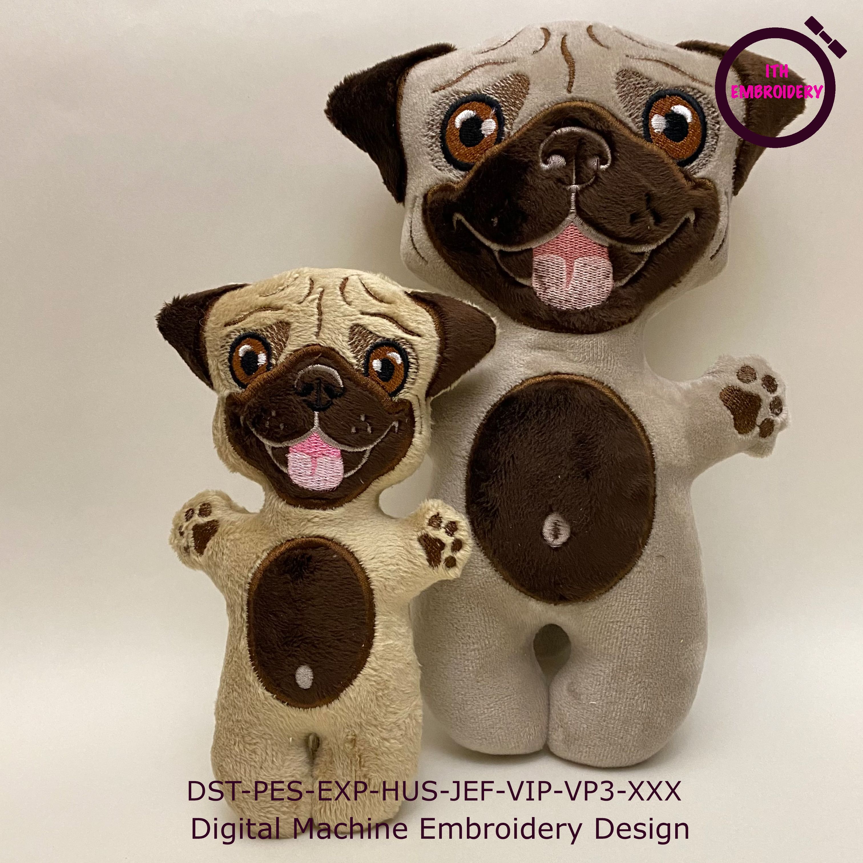 ITH Pattern Dog Pug toy Stuffed in the Hoop Machine embroide | Inspire ...