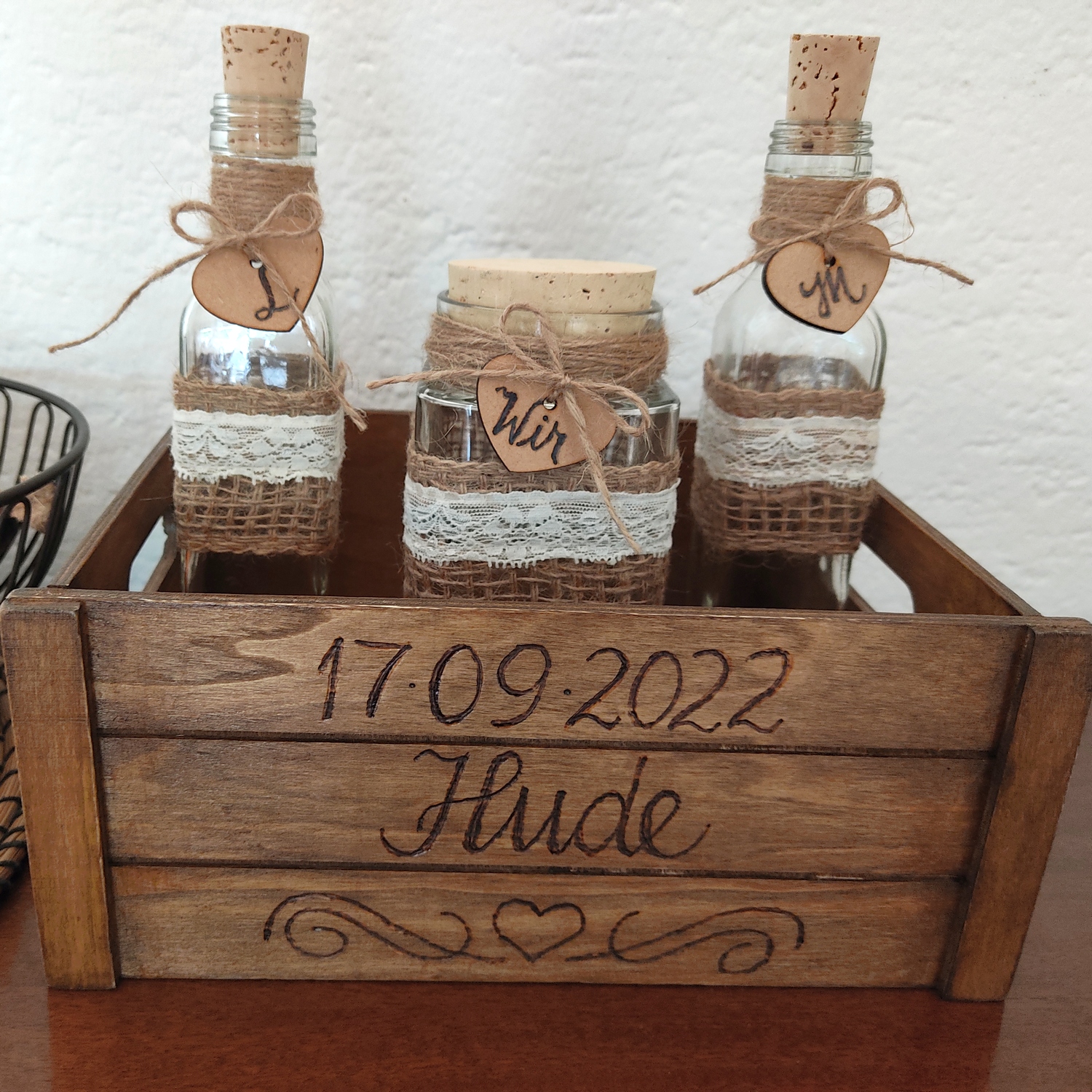 Rustic Wedding Unity Sand Ceremony Set. Personalized. | Inspire Uplift