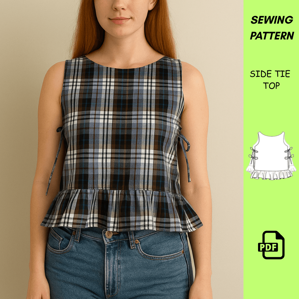 Lila Ruffle Tie Top Sewing Pattern – PDF Digital Download – | Inspire ...