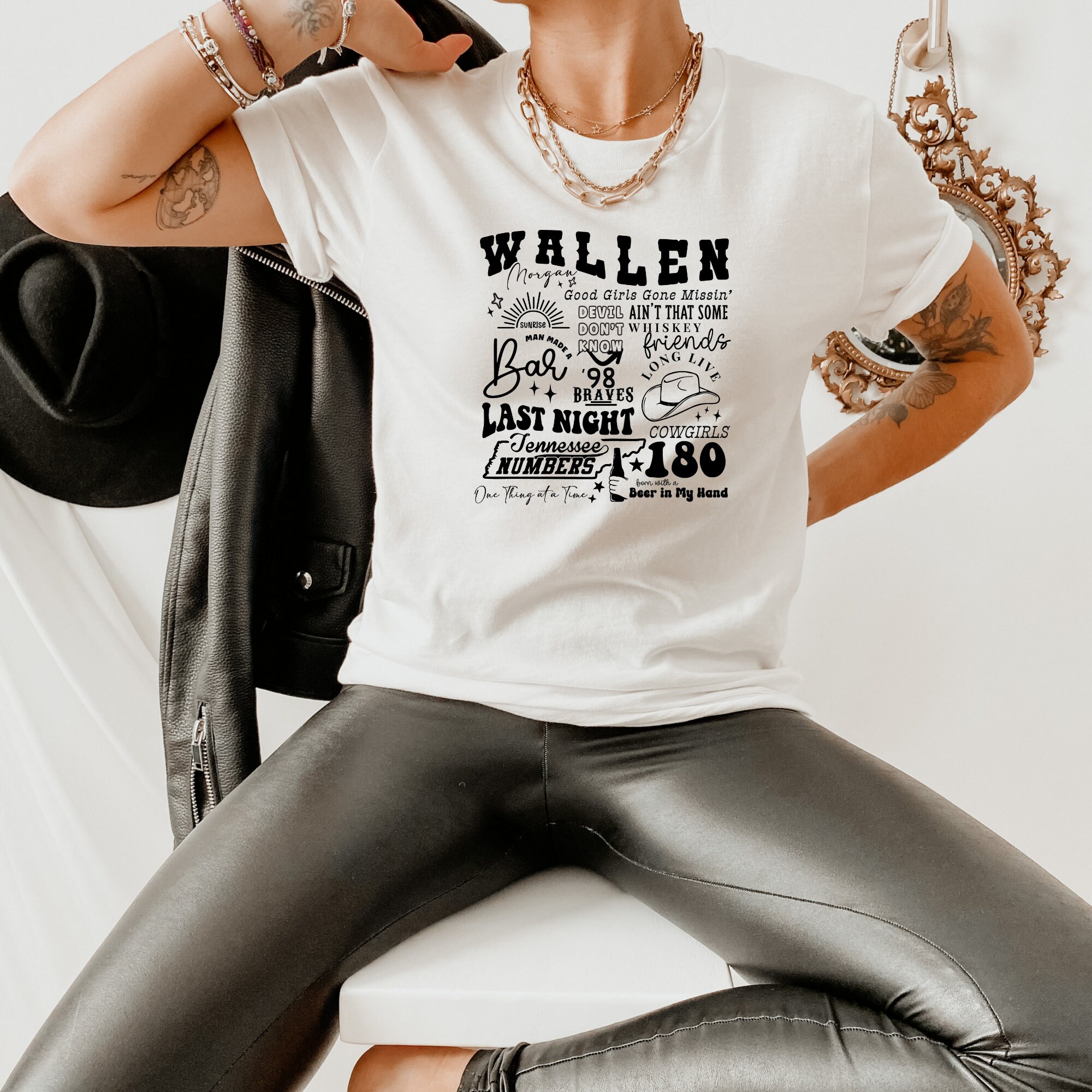 Morgan Wallen Songs Short Sleeve Tee, Last Night, Long Live | Inspire ...